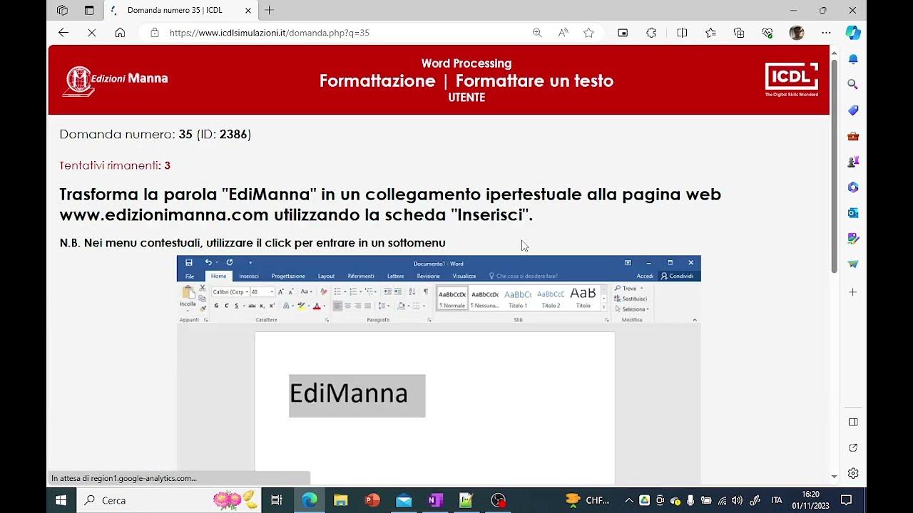 Simulazioni ICDL - Modulo Word processing n°10 - Sezione 3 - YouTube
