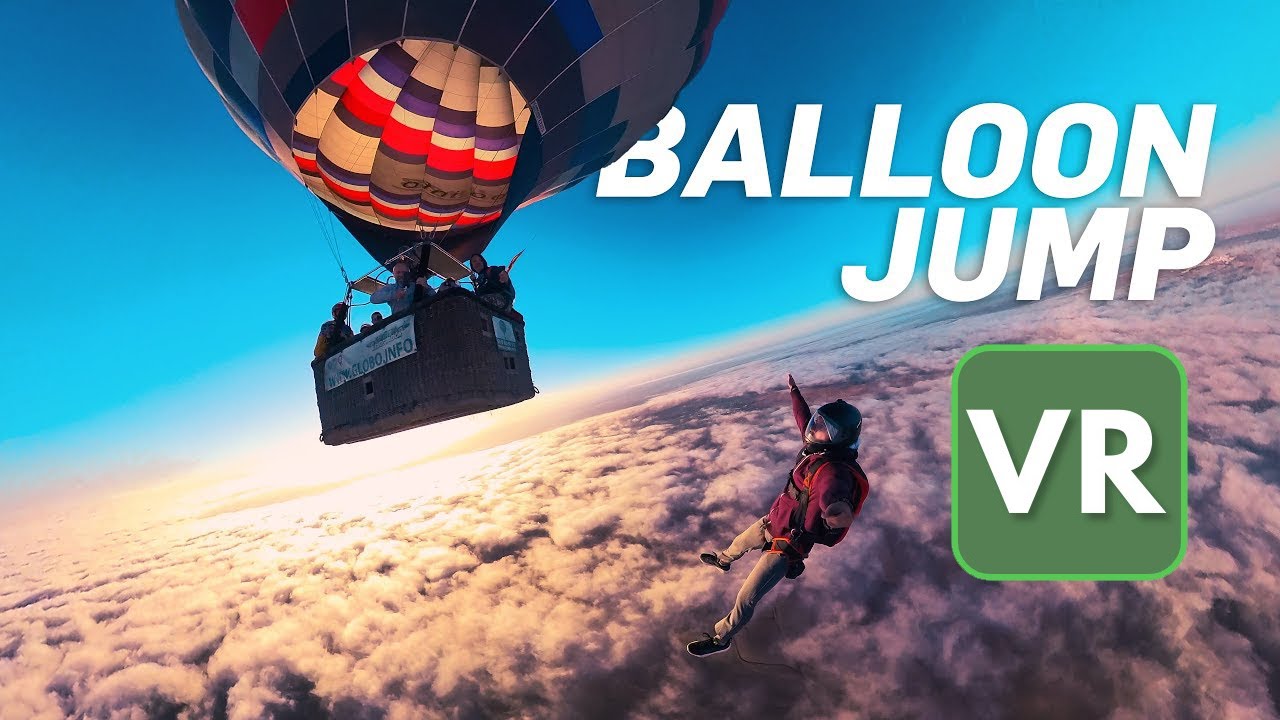 VR Balloon jump | FULL JUMP (flying through clouds) - YouTube