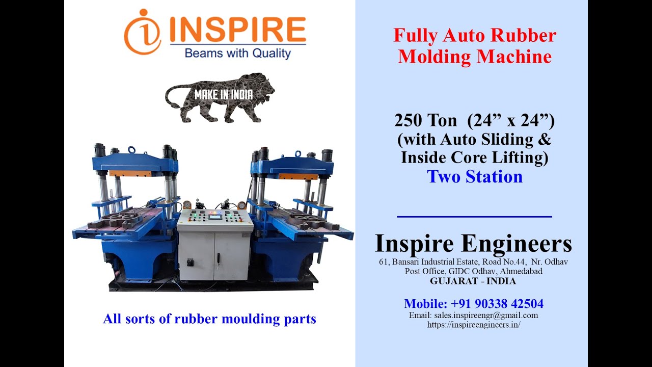250 Ton Rubber Molding Machine (24" x 24") - YouTube