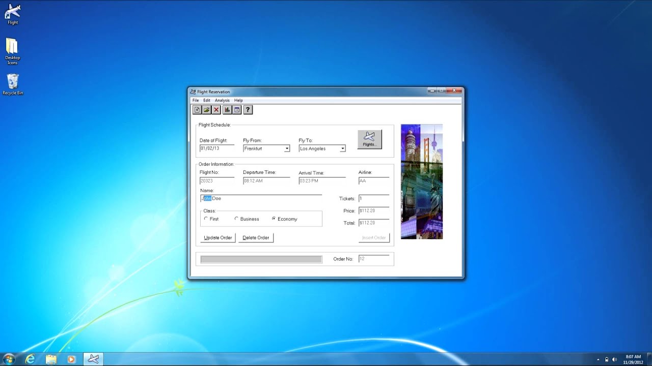 QTP Video Tutorial: Windows Flight App: How to Update Order - YouTube
