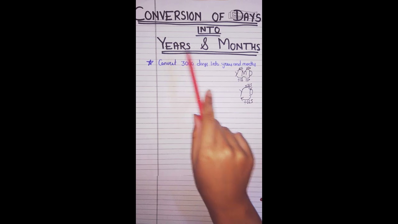 Conversion Of DAYS Into YEARS MONTHS maths easy conversions Conversion Of DAYS Into YEARS MONTHS maths easy conversions