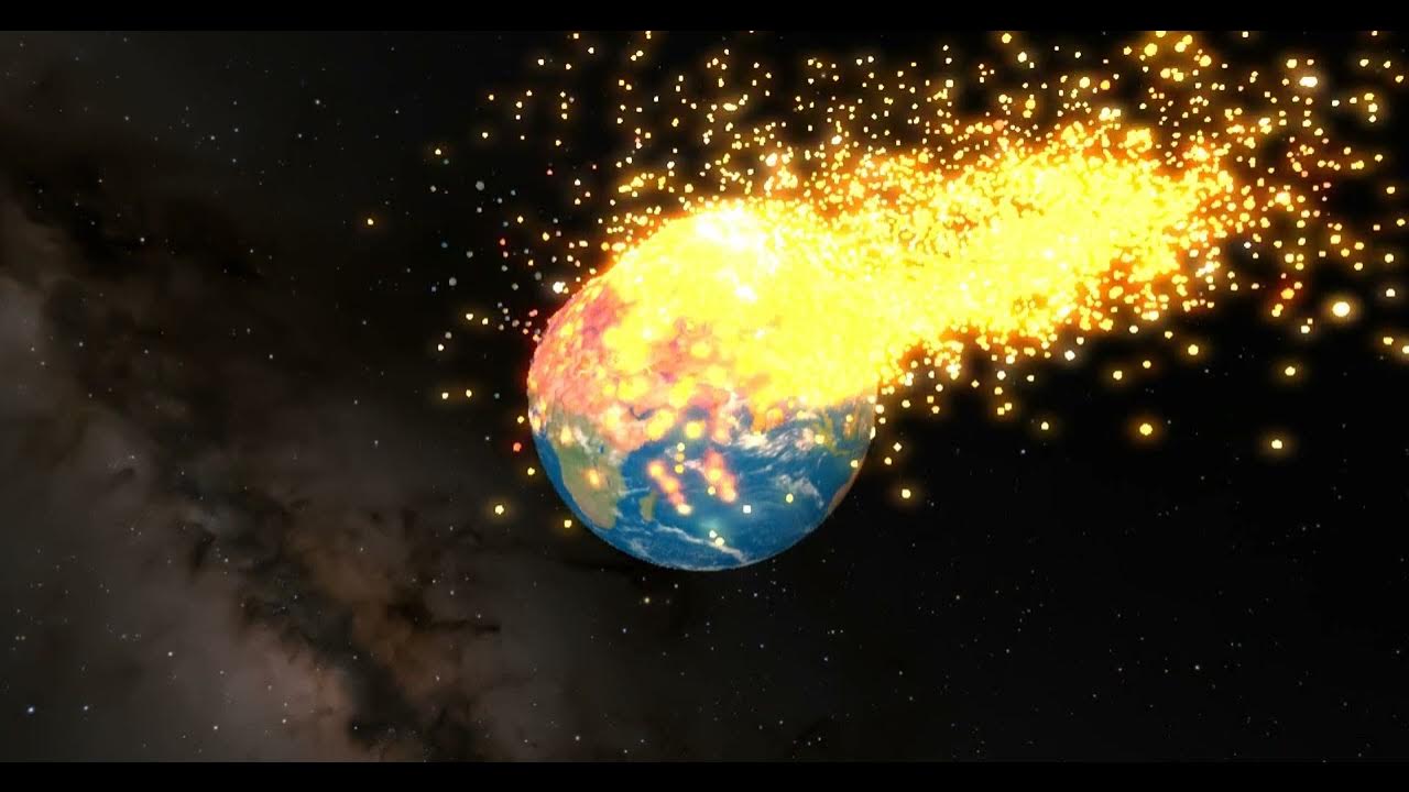 Earth-Moon collision in OPENSPH spacesim - YouTube