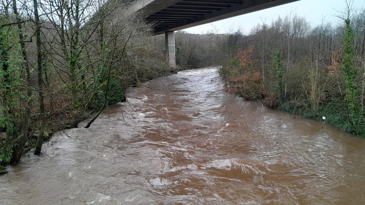Ogmore Llynfi rivers February 22nd 2024 - YouTube