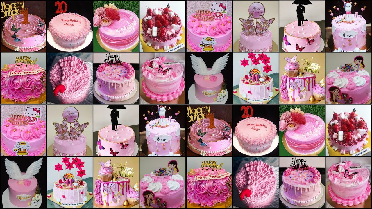 🌈Preety Pink Colour Cake Designs/Birthday Cake For Girls/Barbie Cake ...