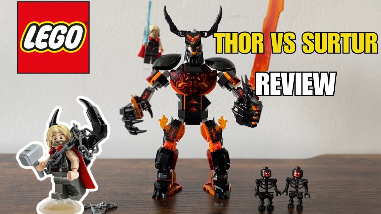 Lego Marvel - Thor Vs. Surtur Construction Figure REVIEW - YouTube