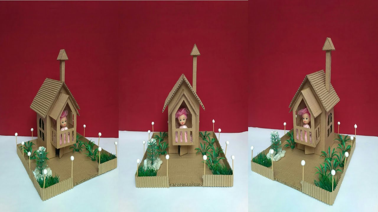 How to make a cardboard house very easy/simple cardboard house/house ...