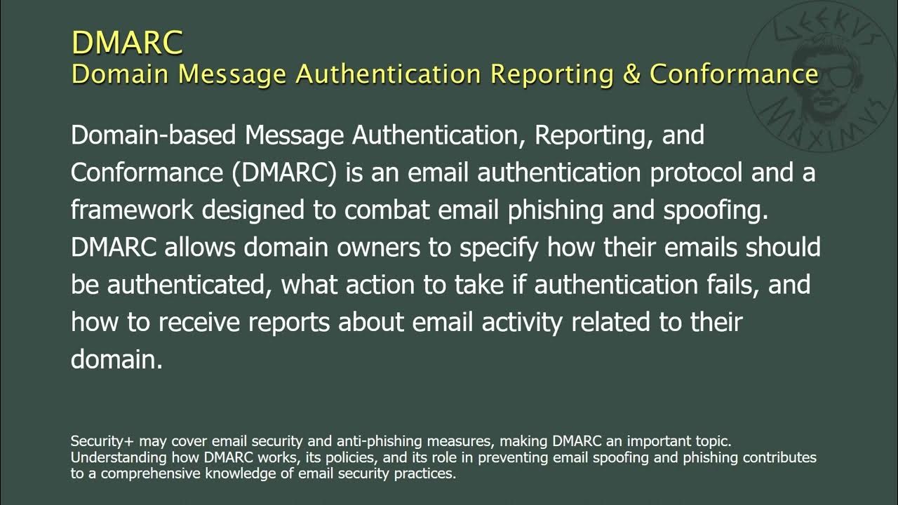 DMARC - Domain Message Authentication Reporting & Conformance - YouTube