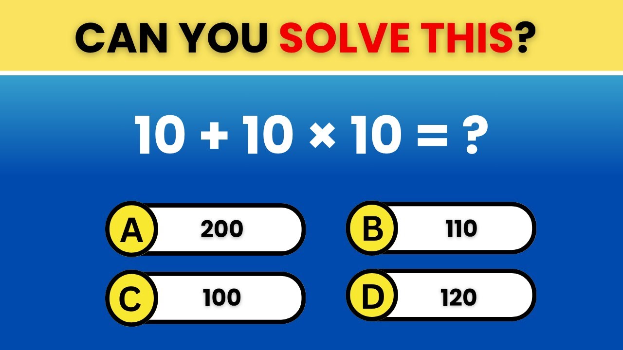 Can You Pass This Maths Quiz? 🧠 Take This 30-Question Math Quiz ️ - YouTube