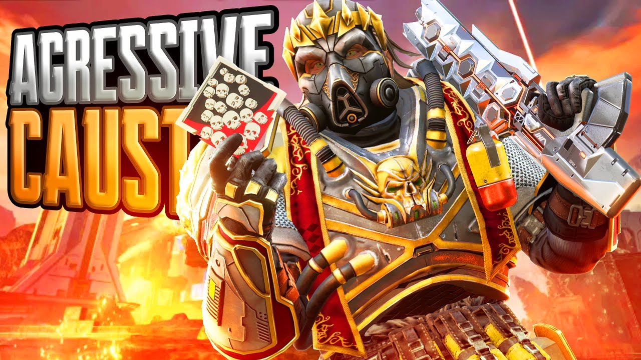 AGRESSIVE Caustic 22 KILLS and 5,500 Damage Apex Legends Gameplay ...