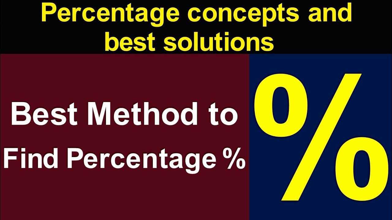 Percentage concepts and their solutions||best method to find percentage ...