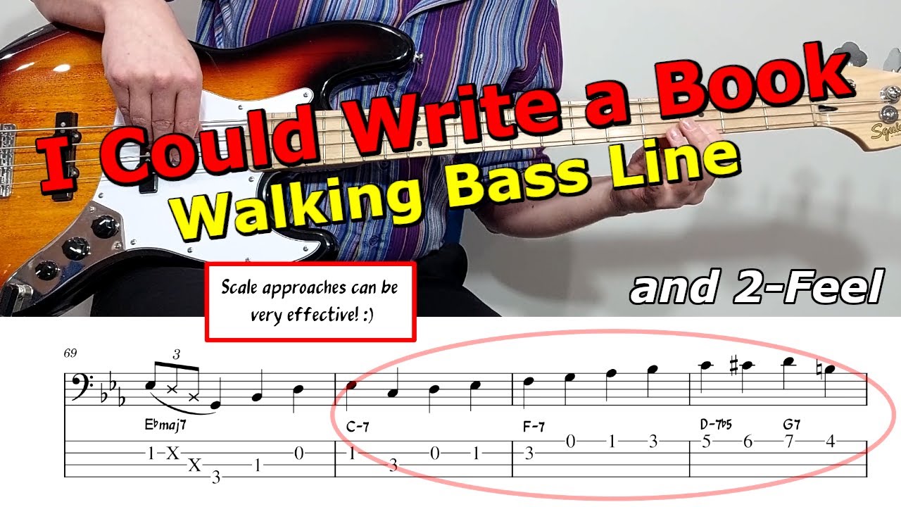 "I Could Write a Book" in Eb 🎷Walking and 2-Feel Bass Line 🎵 Bass ...