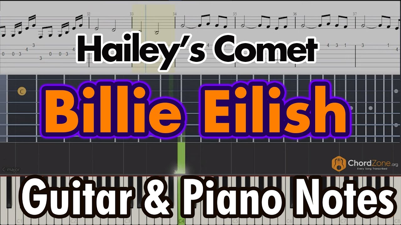Hailey's Comet | Billie Eilish Guitar Tabs and Piano Notes - Tutorial ...