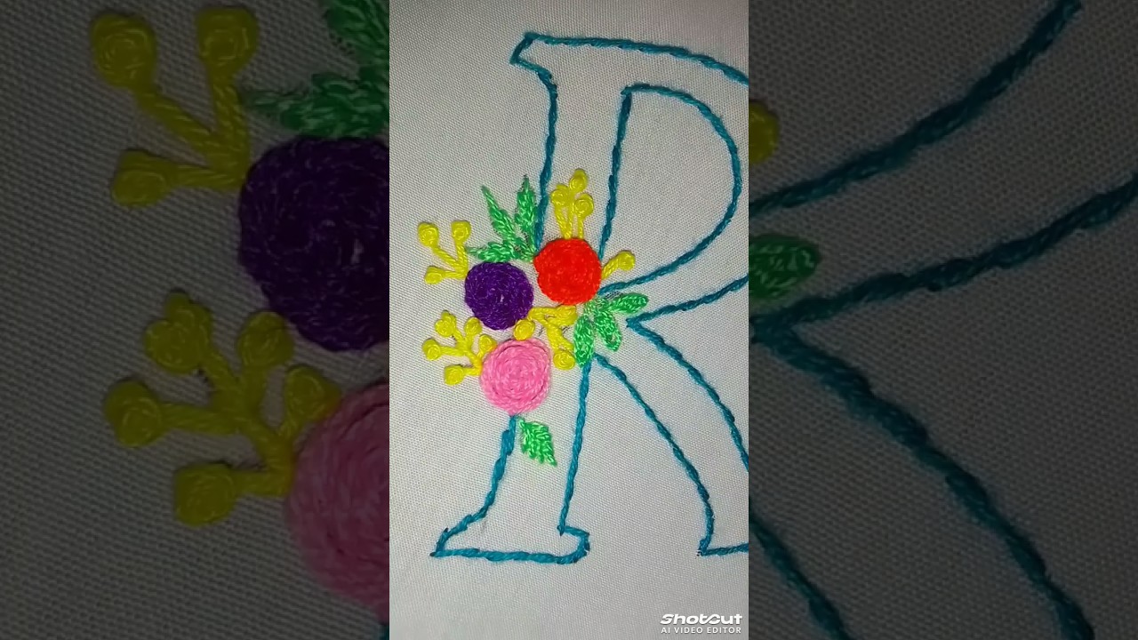 How to create R letter embroidery stitches#makeing #embrodering - YouTube