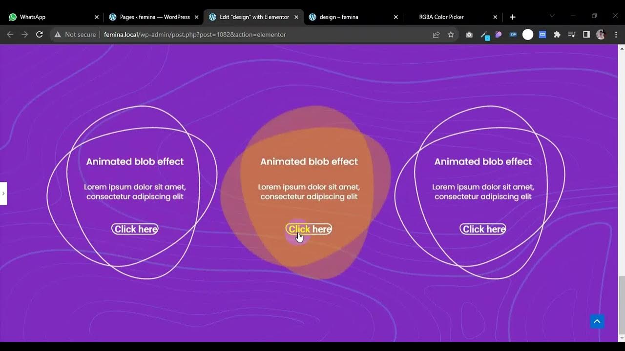 Animated blob effect with text using Elementor Pro - YouTube