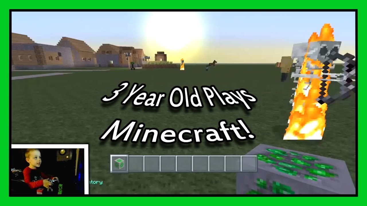 3 Year Old Bryson Plays Minecraft on Xbox One - YouTube