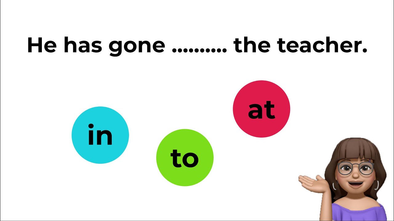 Prepositions in, to, at | Grammar test - YouTube