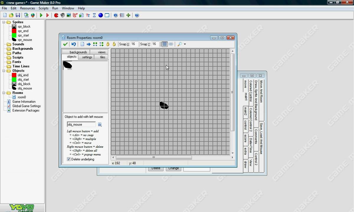 Minute Game Maker Tutorials - How to make a basic mouse maze game - YouTube