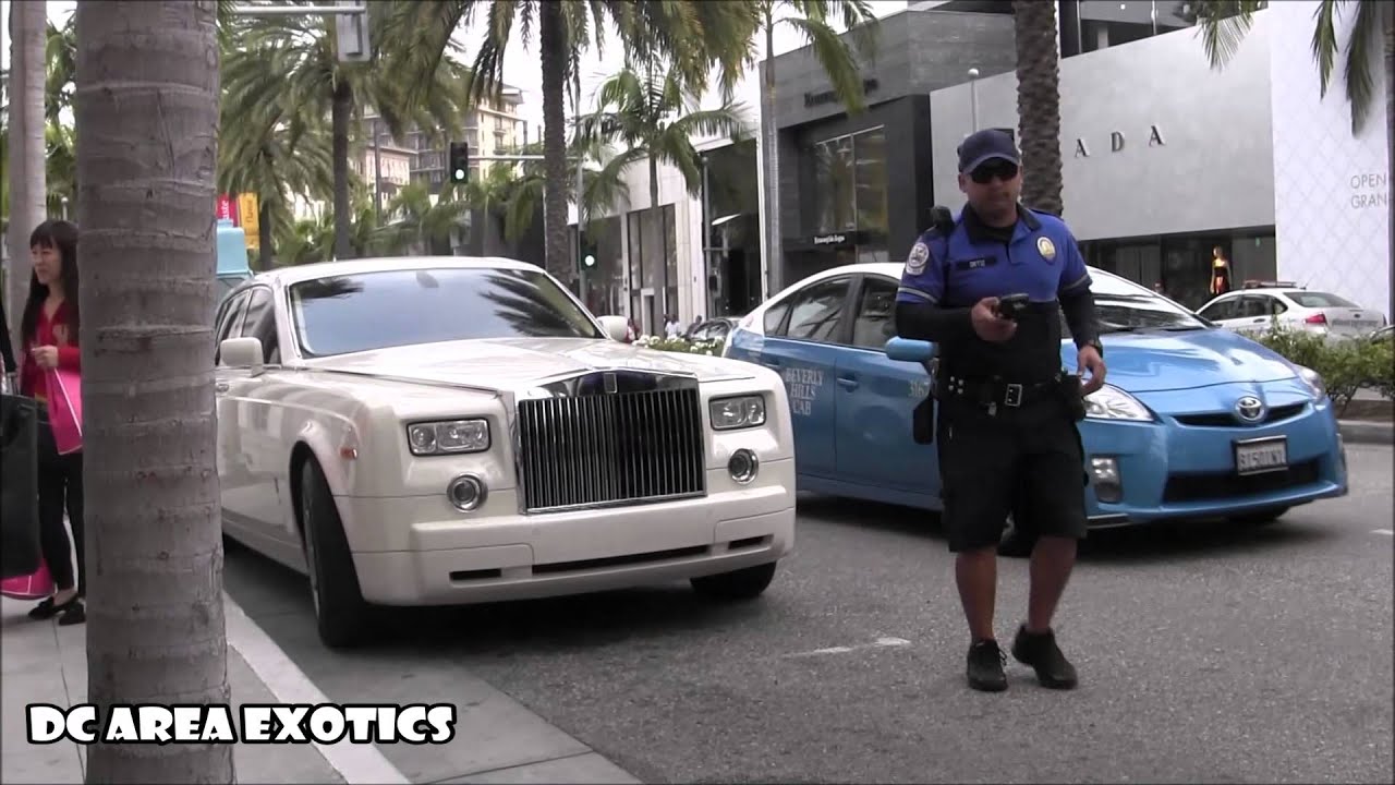 Rolls Royce Phantom gets parking ticket on Rodeo Drive! - YouTube