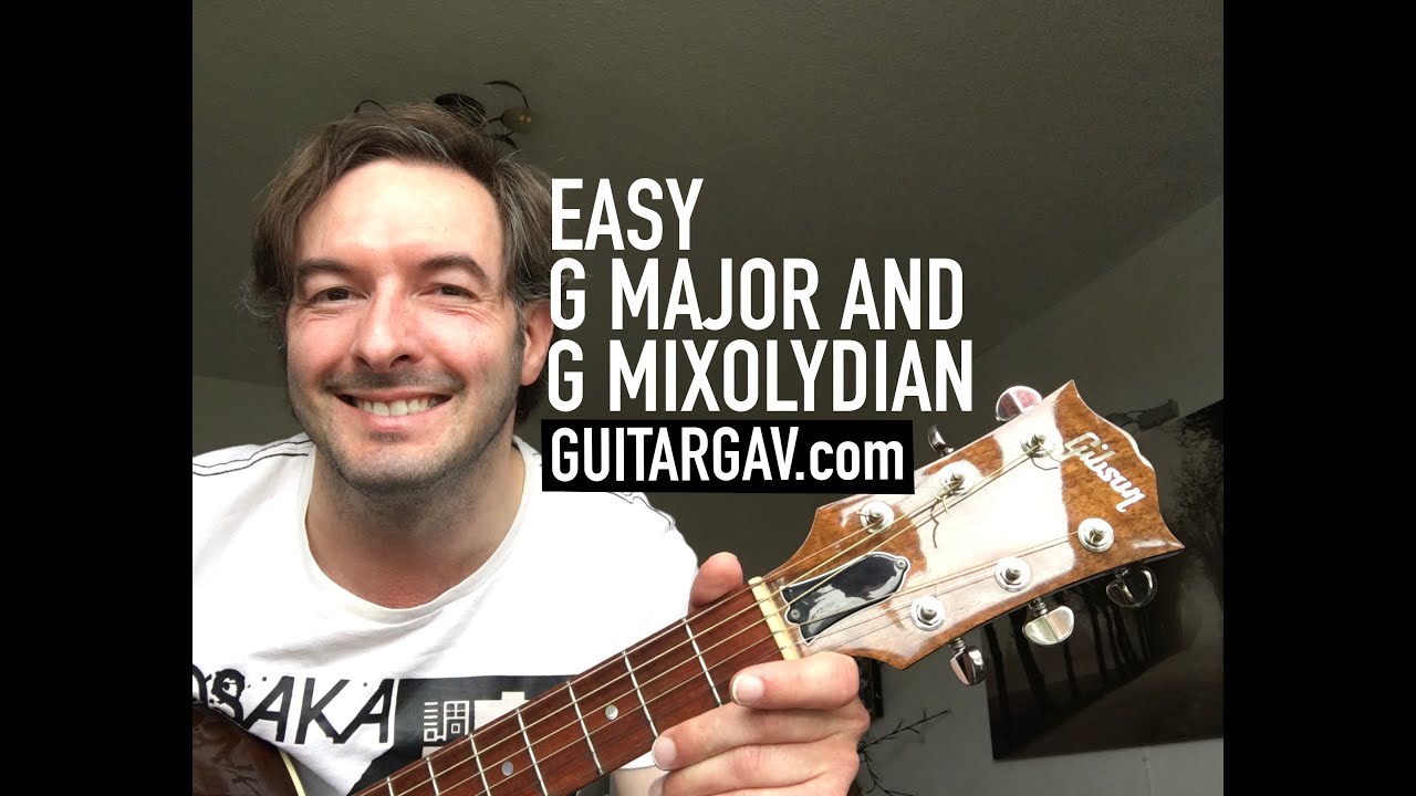 Easy G Major Scale and G Mixolydian Mode - YouTube