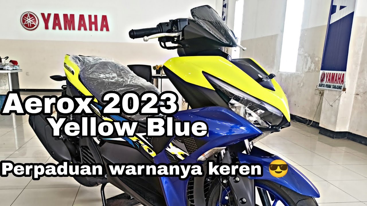 YAMAHA AEROX YELLOW BLUE||Full Review. Loh Warnanya kok gini ya ...