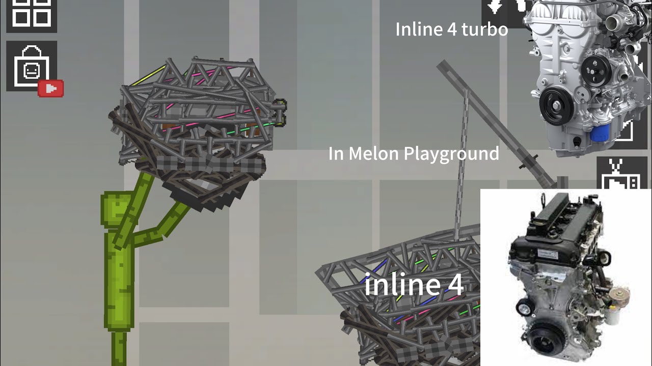 Working Inline 4 Engine And Turbocharged! -Melon Sandbox- - YouTube