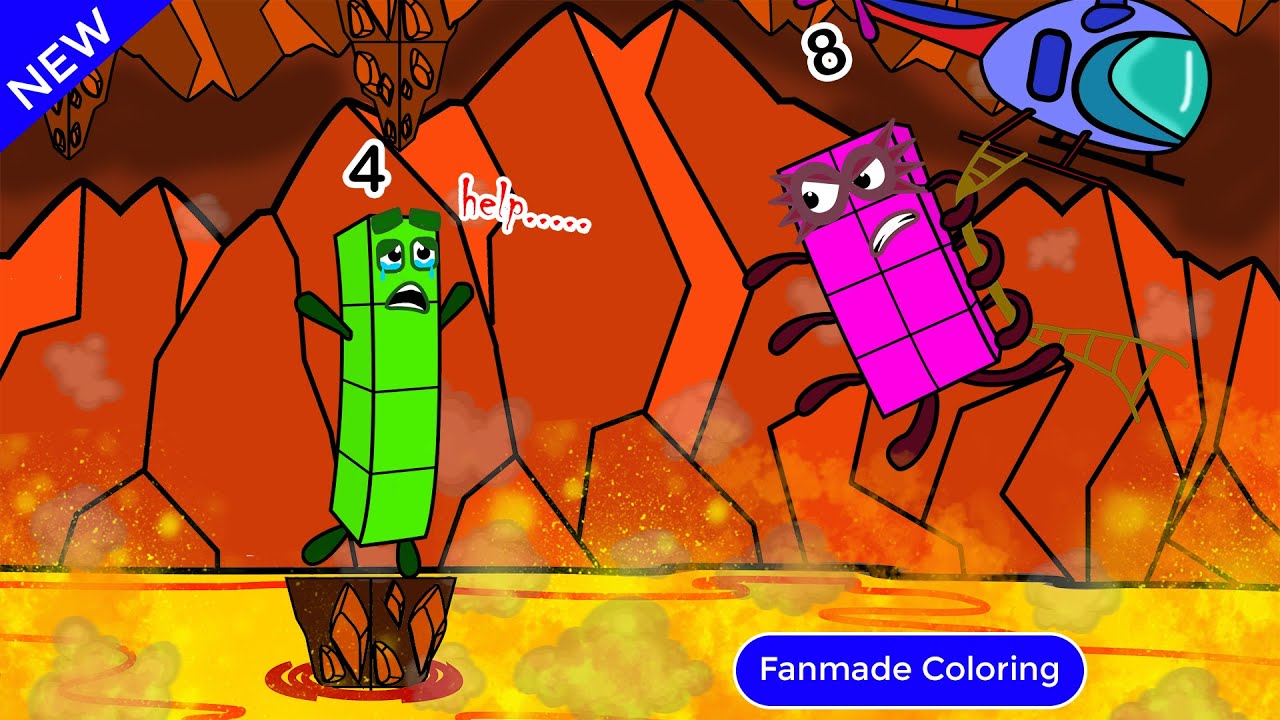 Numberblocks 8 Rescue Numberblocks 4 | Numberblocks Fanmade Coloring ...
