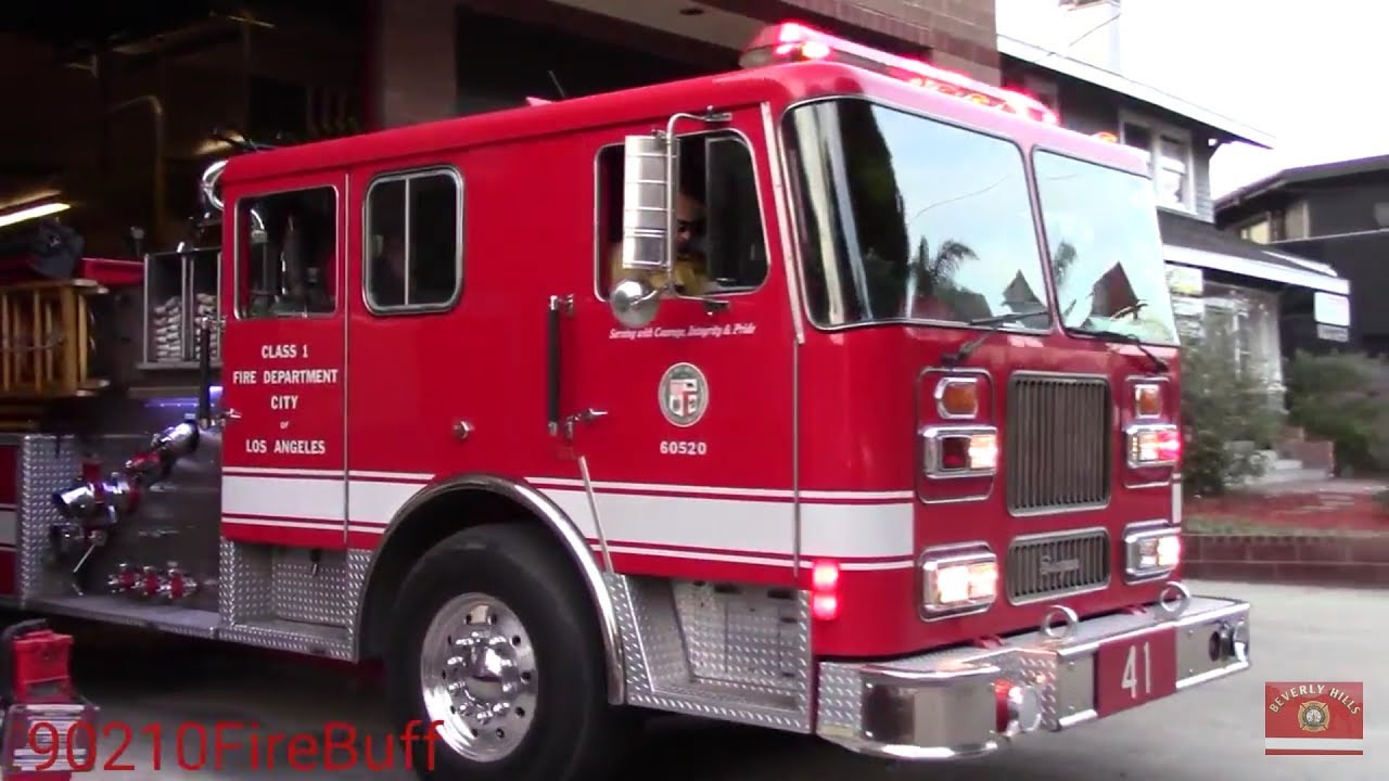 LAFD Engine 41 (reserve) Responding - YouTube