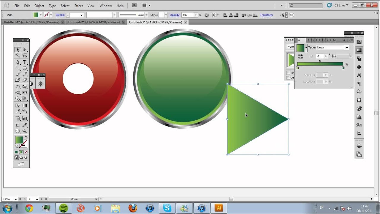 Tutorial Adobe Illustrator Español -- Crear botones 3D - YouTube