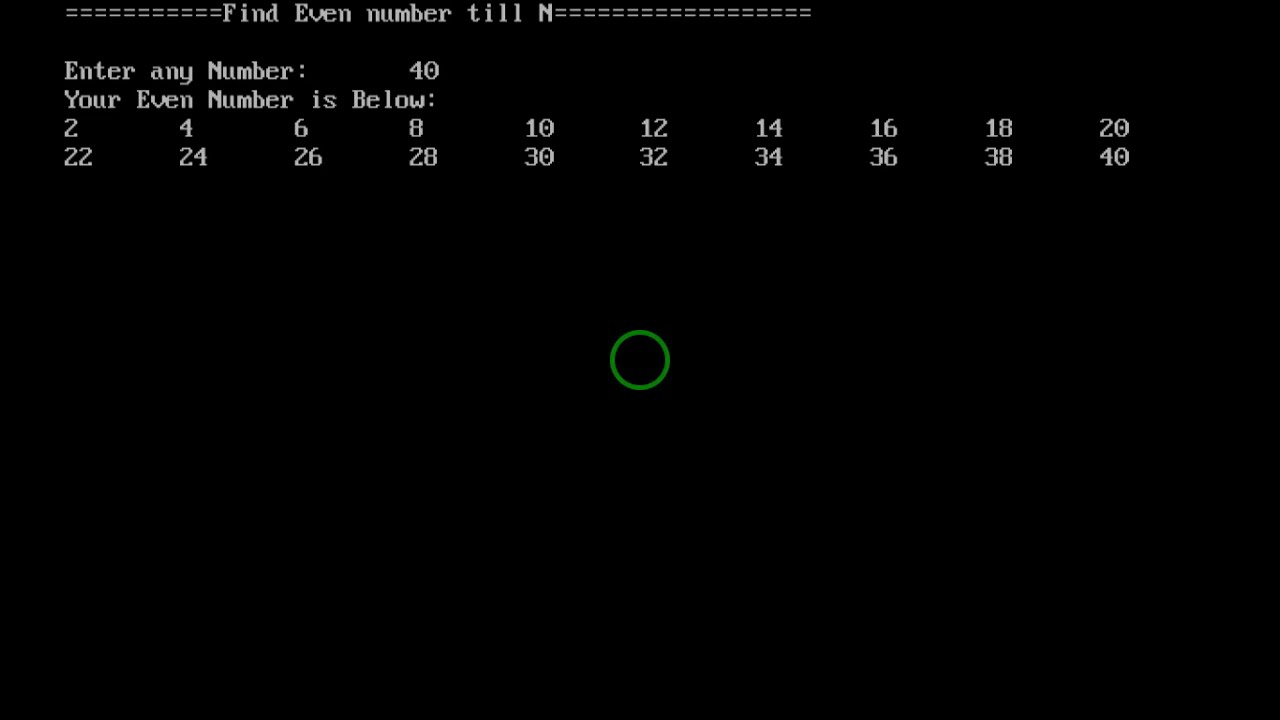 How To Find Even Number Between 1 To N Numbers In C Language YouTube how-to-find-even-number-between-1-to-n-numbers-in-c-language-youtube