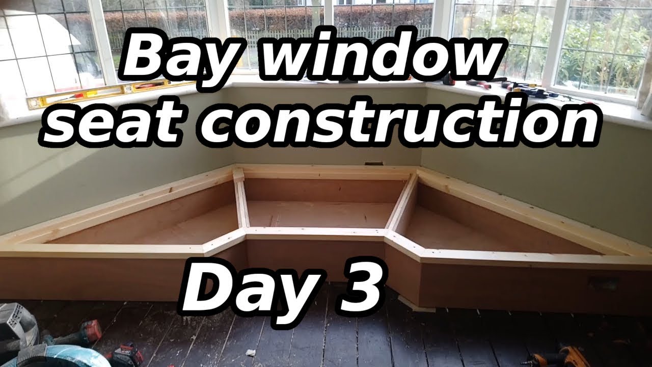 Bay window seat construction - day 3 Time consuming mitres - YouTube