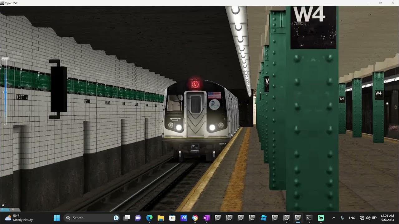 Openbve 2022 3d R160B Siemens V train Arriving & Departing at West 4th Street - YouTube