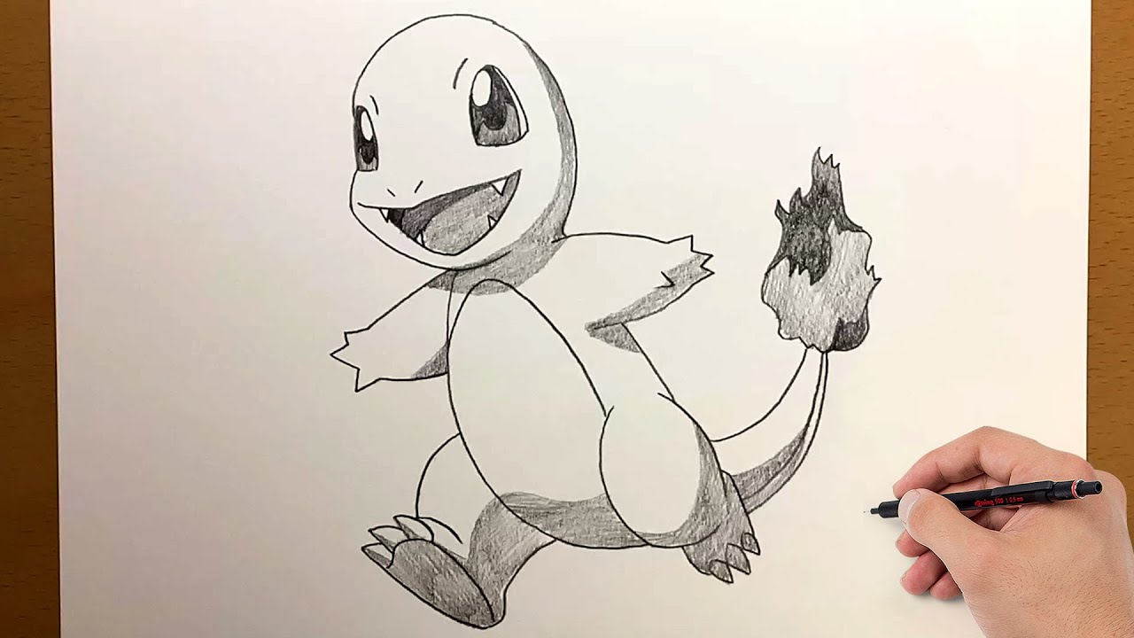 How to Draw Pokémon Step by Step || Easy Charmander Drawing - YouTube