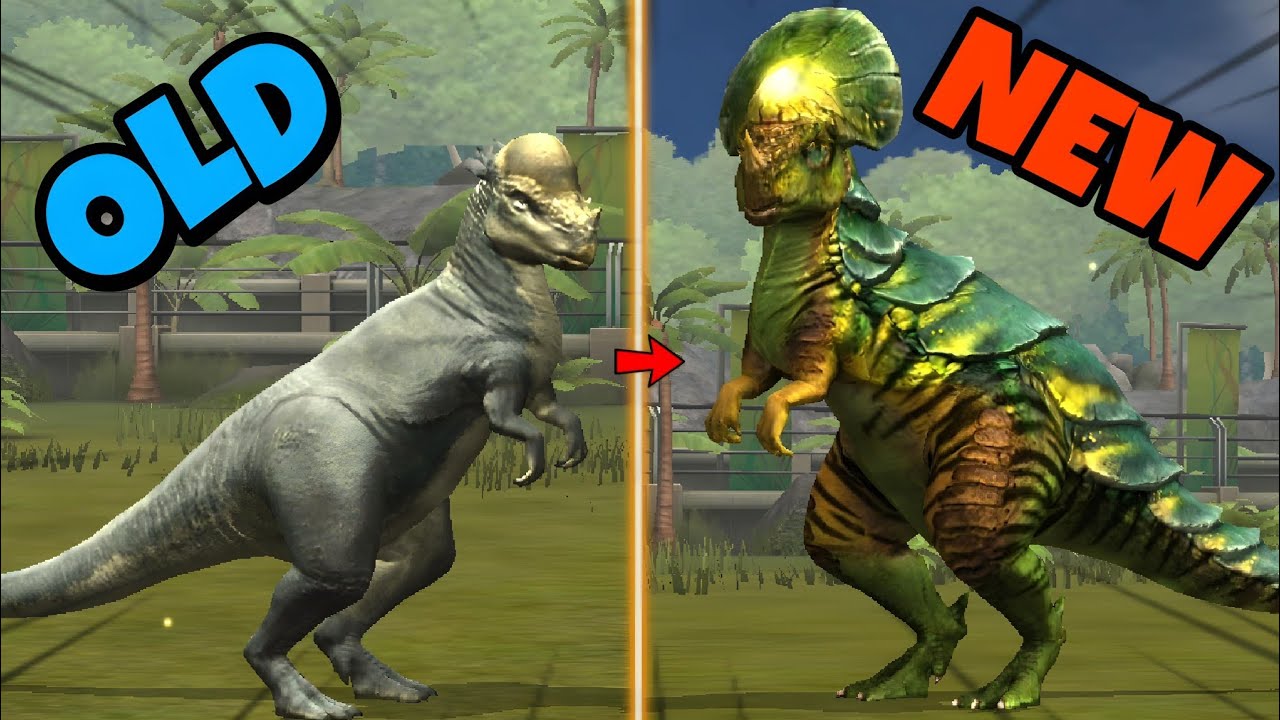 Jurassic world game old vs new Max Level Upgrade - Pachycephalosaurus ...