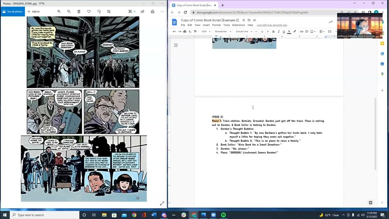 Comic Book Script Writing Practice - YouTube