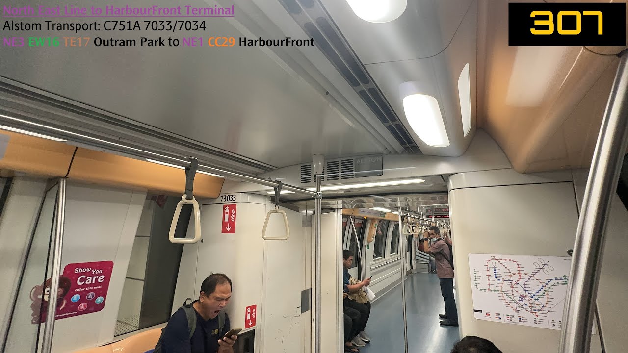 ⁴ᴷ [Unrefurb Standee] SBST, NEL Train Ride [Outram Park → HarbourFront ...