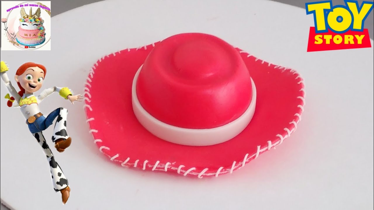 cómo hacer el sombrero de Jessie de Toy Story en fondant - YouTube