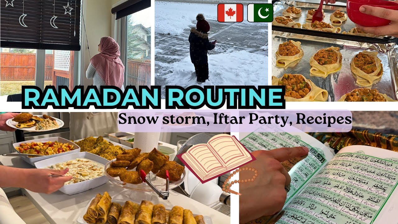 Sehri to Iftar Routine w/2 Kids in Canada ~Iftar Parties with Friends & Family ~Chicken Boats ...