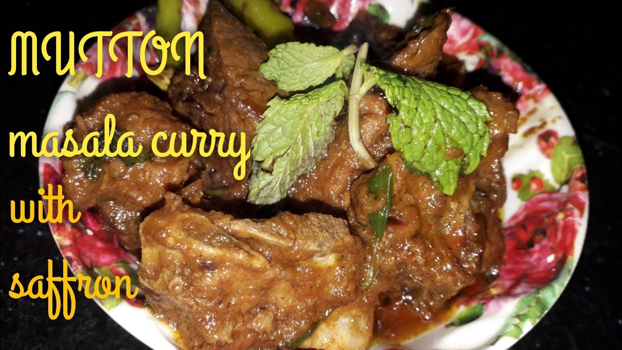MUTTON masala recipe|mutton masala with saffron|mutton masal curry in ...