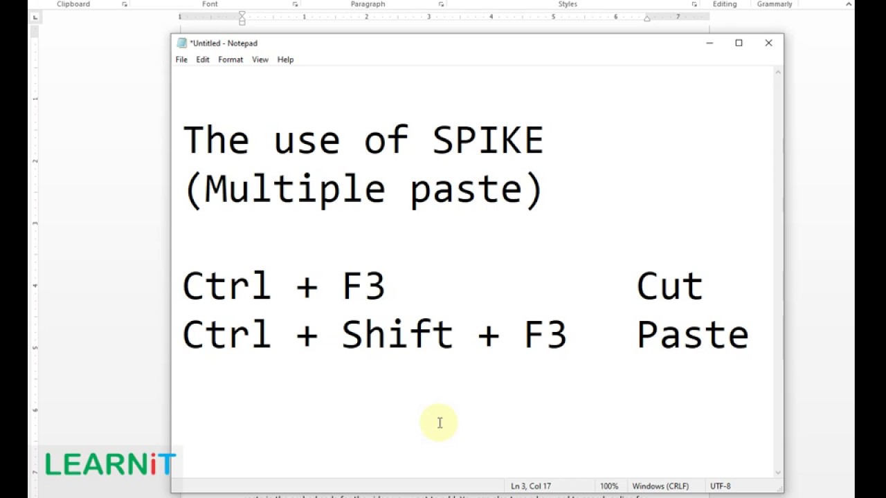Spike in MS word - YouTube