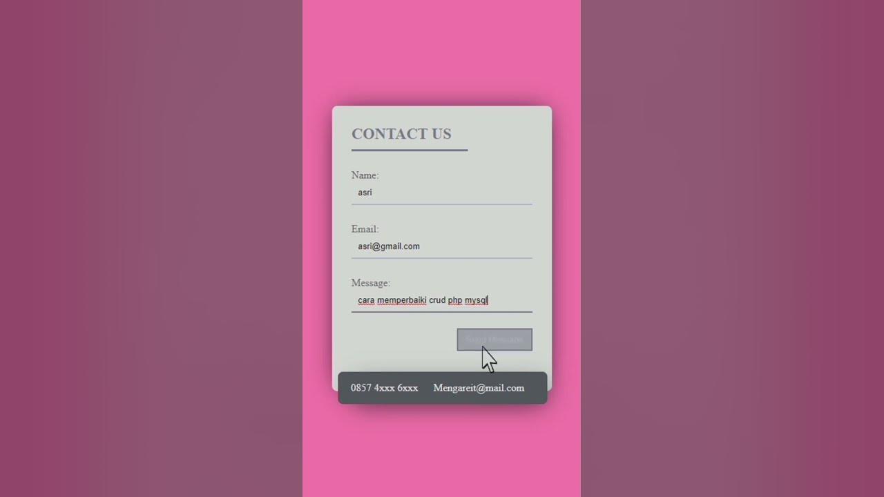 Cara Membuat Contact Us Html Css 2023 Mengareit Htmlcss Shorts 2023 Youtube