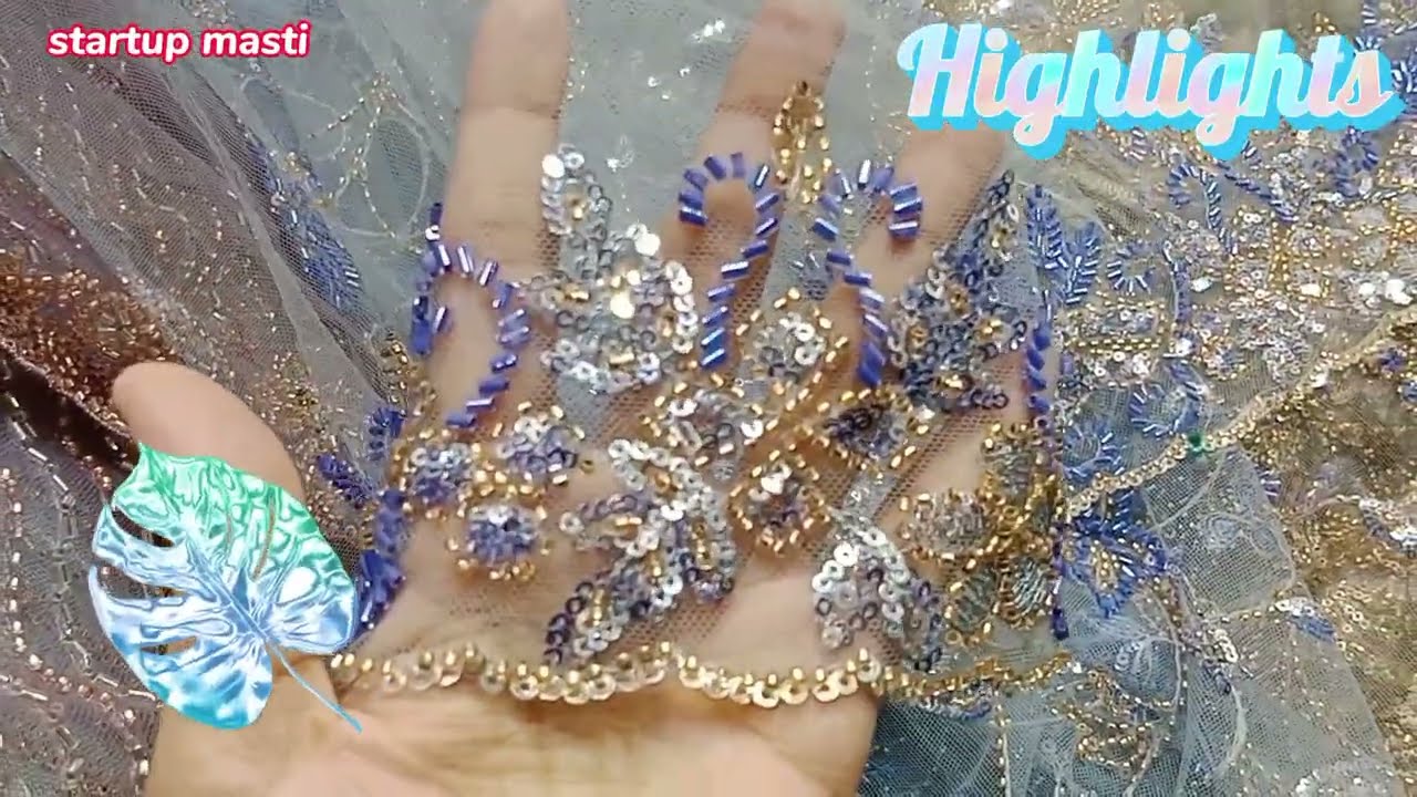 Party wear New Fabric Turkish Cutdana Work 2024 | Cutdana Work ...