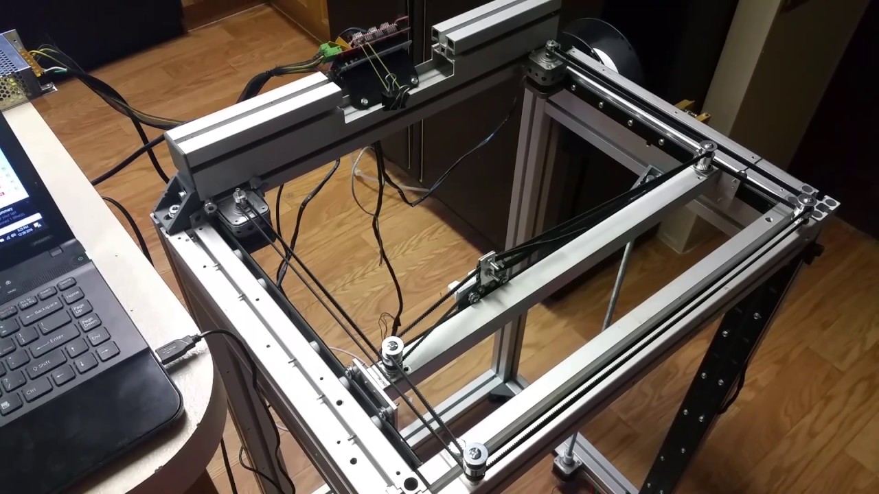 Custom corexy 3d printer first moves. (Video #1) Its alive!!! - YouTube