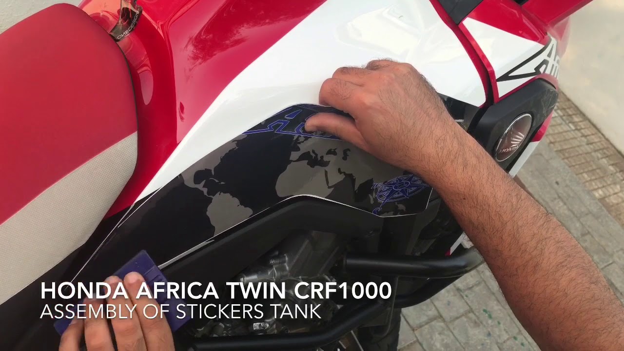 Africa Twin 2016 stickers assembly - YouTube