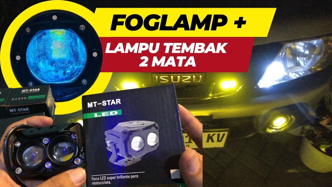 Review MT STAR lampu tembak 2 mata dan foglamp - YouTube