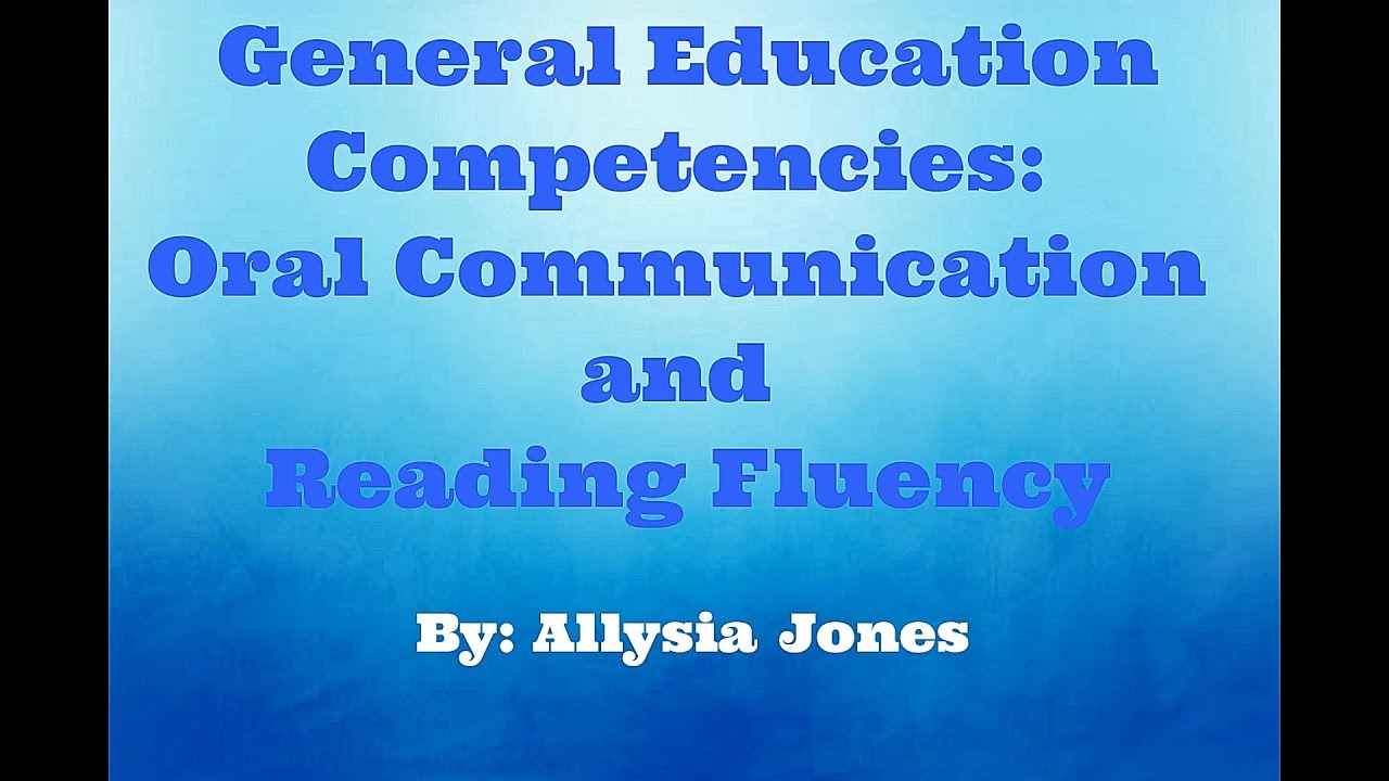 Oral Communication and Reading Fluency - YouTube