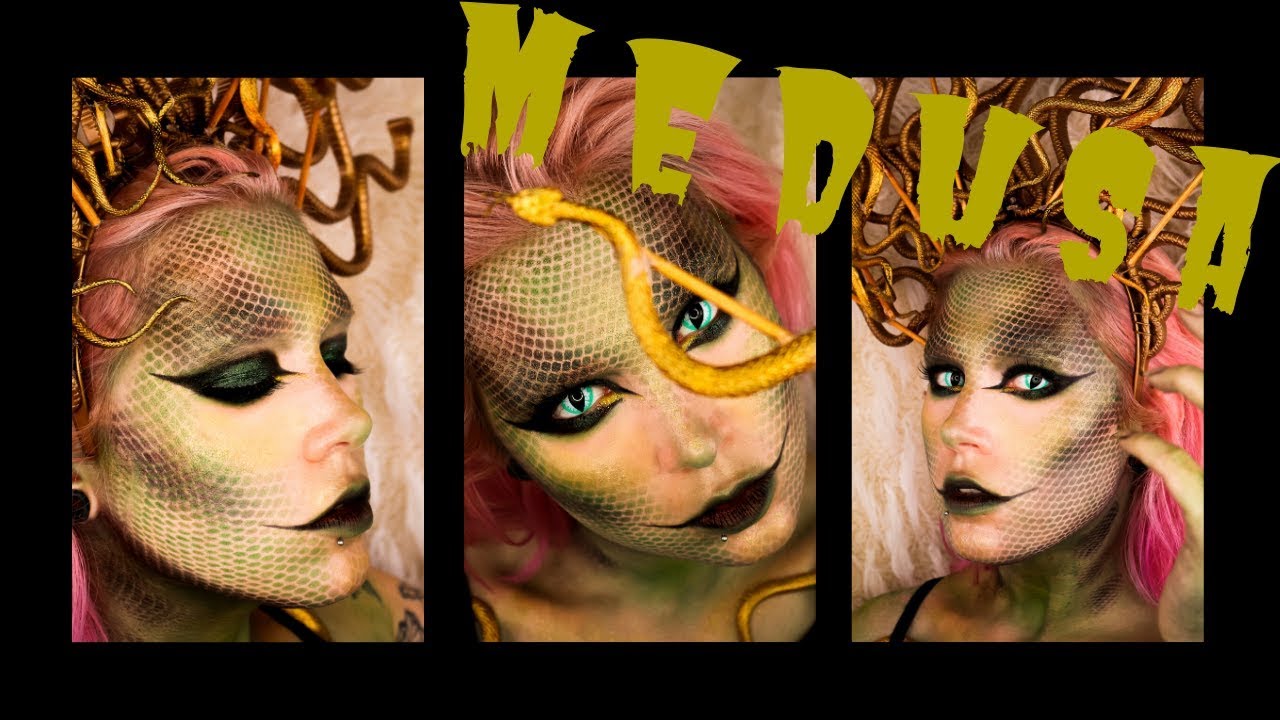 Medusa / Snake Halloween Makeup Tutorial | Last minute/ Easy (ish lol ...
