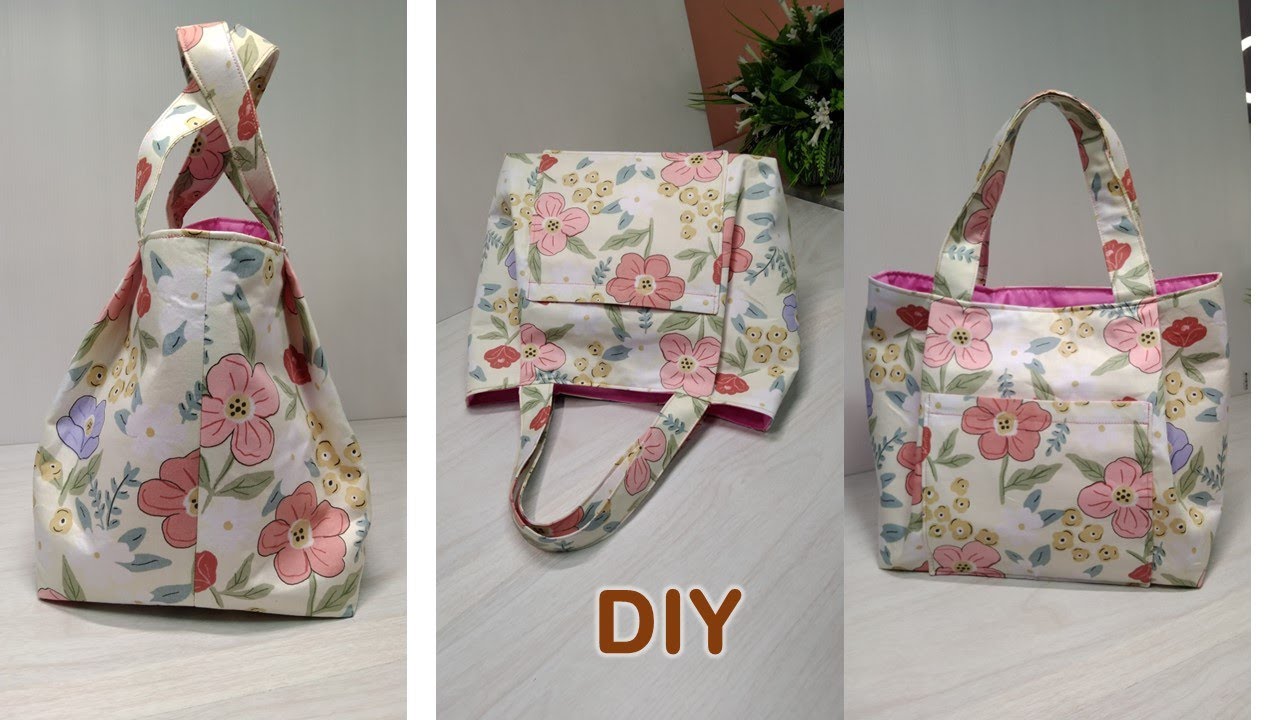 How to Make Pleated Tote Bag Sewing Tutorial Diy - YouTube