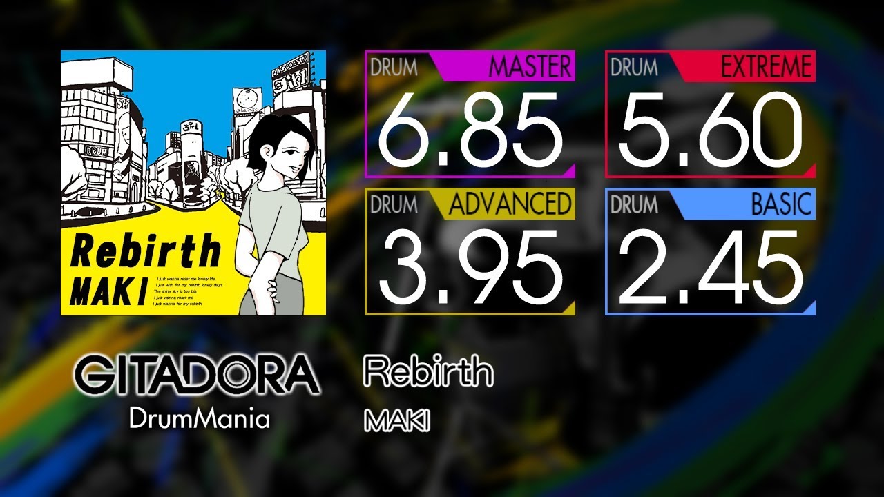 【GITADORA】 Rebirth (MASTER ~ BASIC) Drum - YouTube