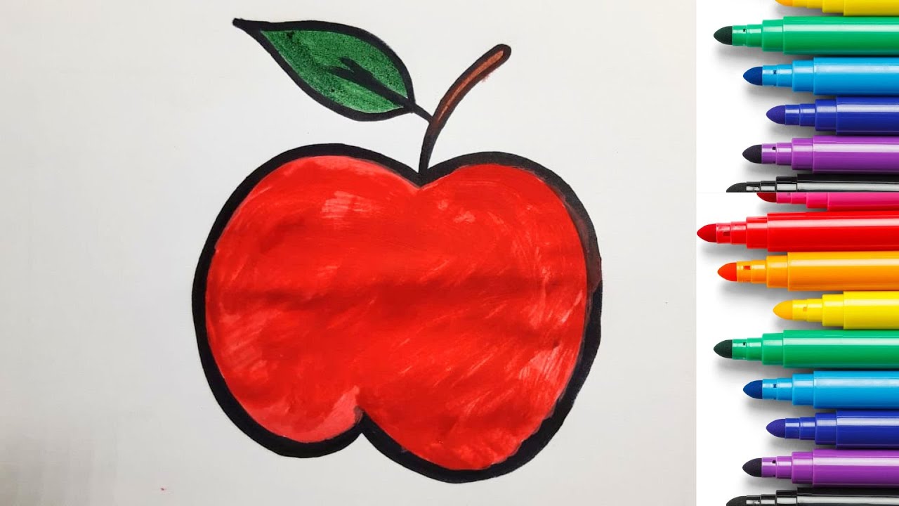 Apple Drawing 🍎 || How to draw an apple 🍎 || Apple drawing step by step ...