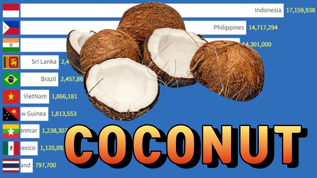 Top 10 Countries by Coconut Production - YouTube